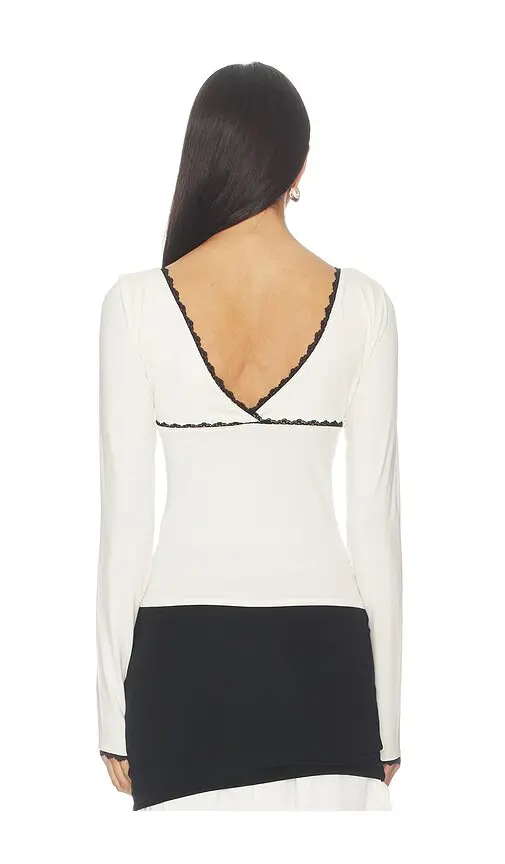 THE LINE BY K Axel Top With Lace Trim