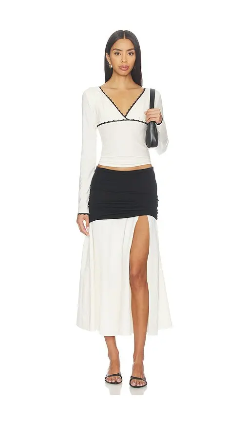 THE LINE BY K Axel Top With Lace Trim
