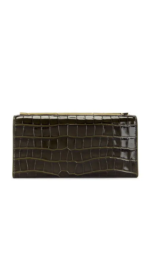 Veronica Beard Croc Embossed Barre Clutch
