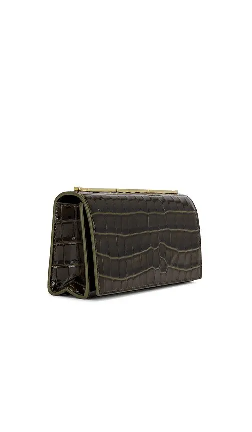 Veronica Beard Croc Embossed Barre Clutch