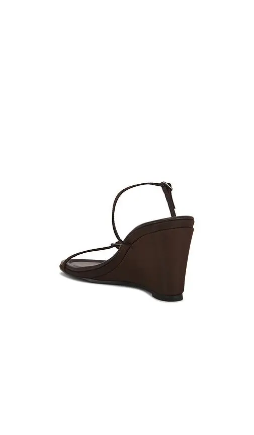ST. AGNI Petit Belt Wedge Sandal - Mocha