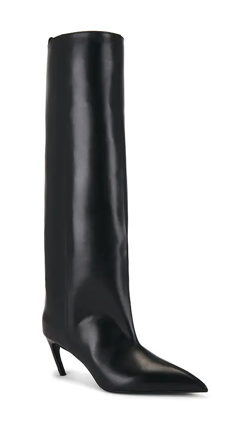 Attico Lea Stiletto Pointed Toe Boots - Black