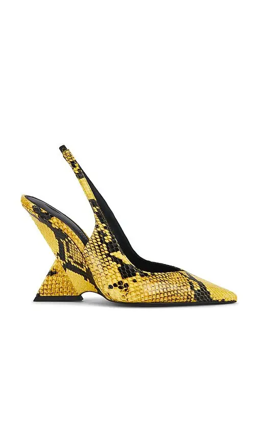 Attico Cheope 105mm Slingback Heel - Yellow & Black