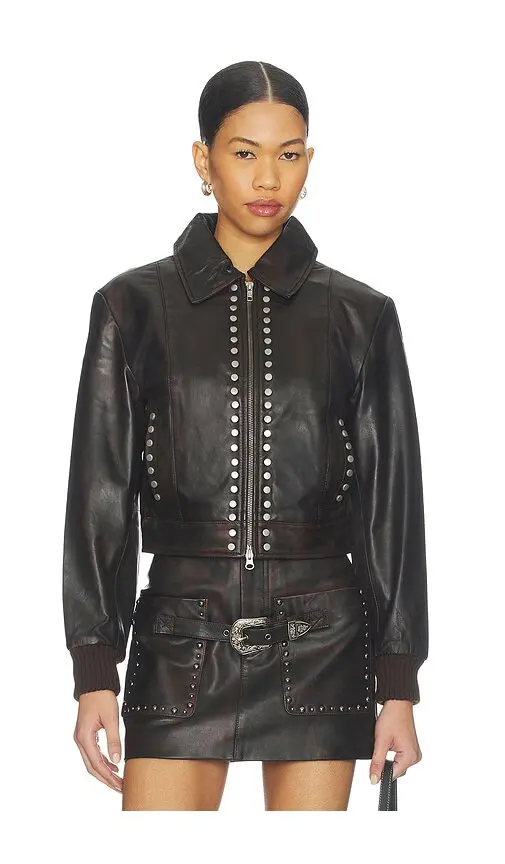UNDERSTATED LEATHER Studded Jacket