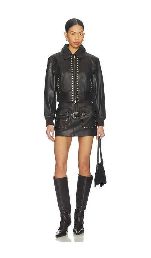 UNDERSTATED LEATHER Studded Jacket