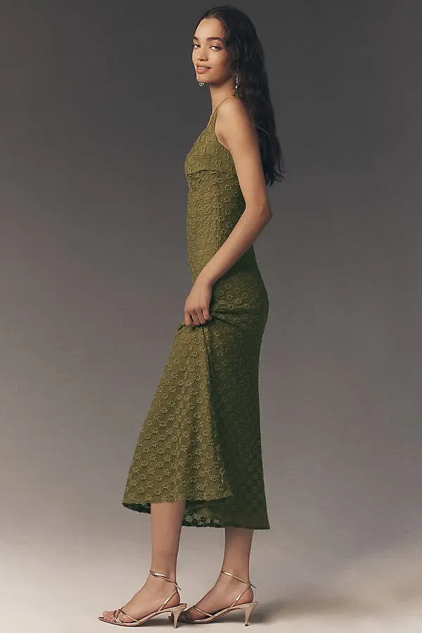 Bardot Mariko Halter-Neck Maxi Dress - Khaki | Editorialist