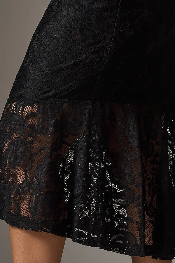 black maxi dress with lace trim Hunta Black Maxi Dress - US 12 main image 0