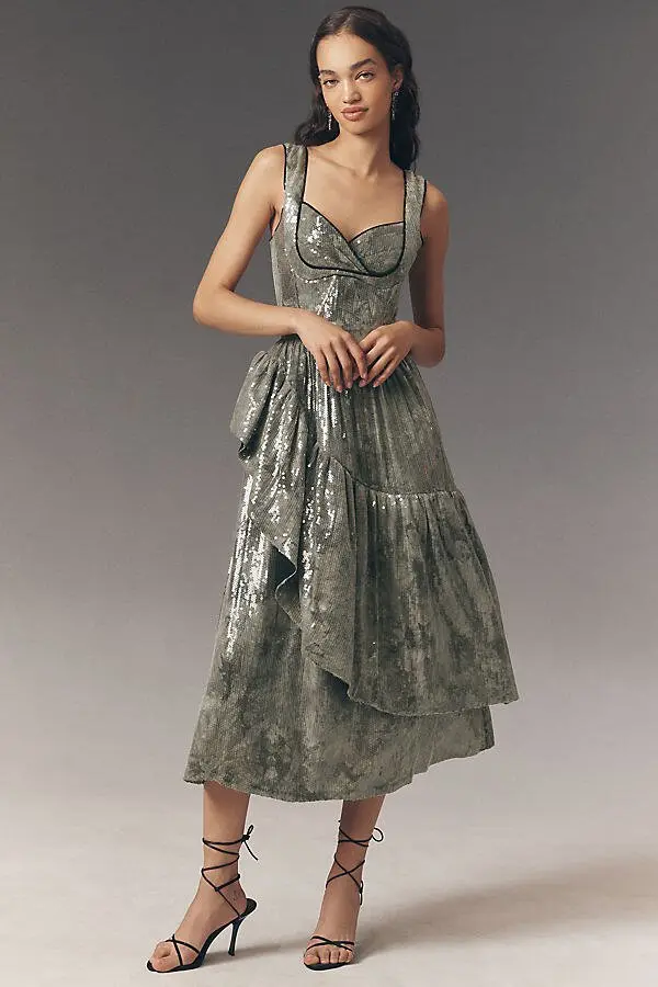 Celiab Moon Sequin Maxi Dress