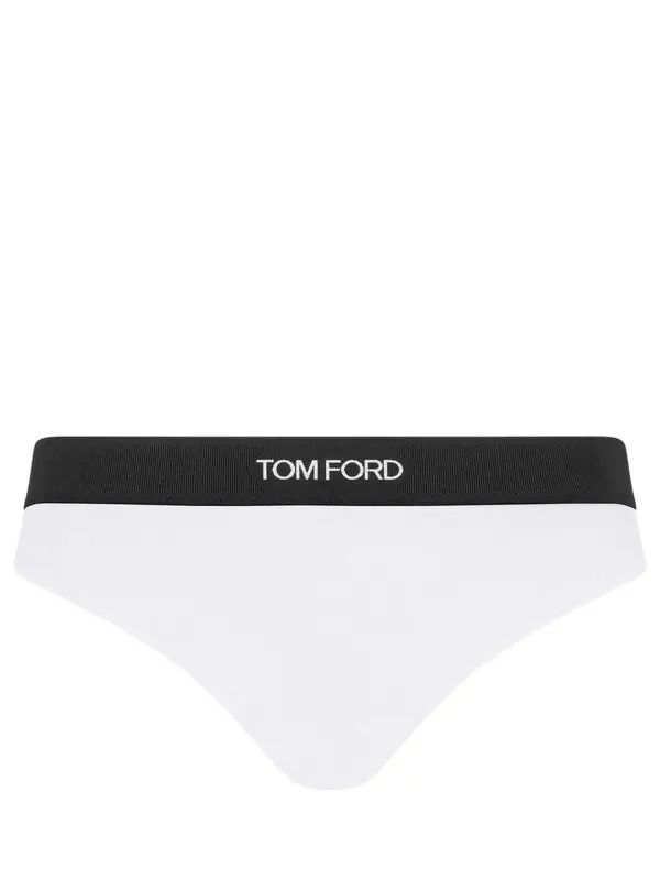 TOM FORD Thong With Logo - White