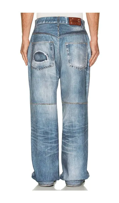 Andersson Bell Custom-like Printed Denim Pants - Blue