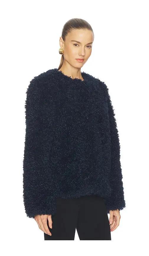 ALIGNE Francie Faux Shearling Jacket - Navy