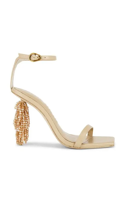 Cult Gaia Sienna Embellished Heel Sandal - Beige