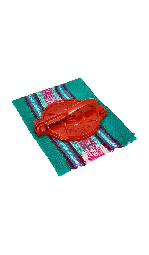 VERVE CULTURE Mexican Tortilla Press Kit With Servilleta - Red