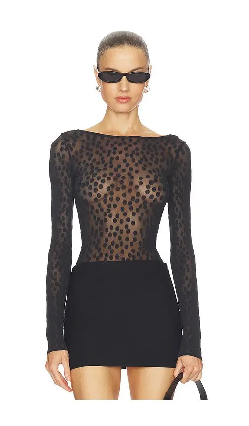 Wolford Sweet Dots String Bodysuit - Black