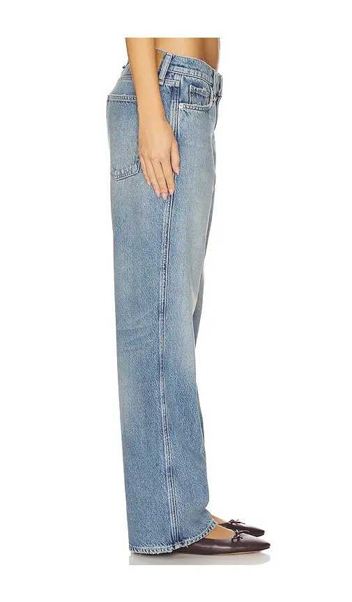 Rag & Bone Cam Low Rise Full Straight Jeans - Blue