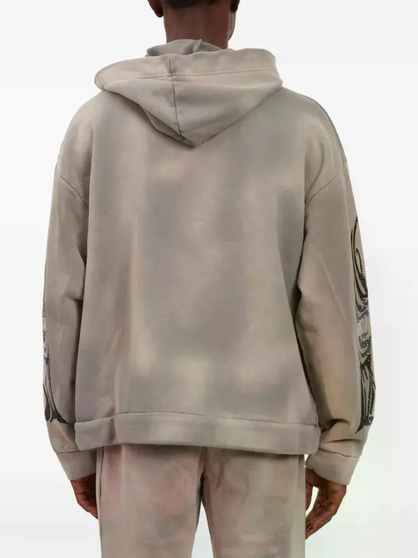WHO DECIDES WAR Embellished Zip-up Hoodie - Neutrals