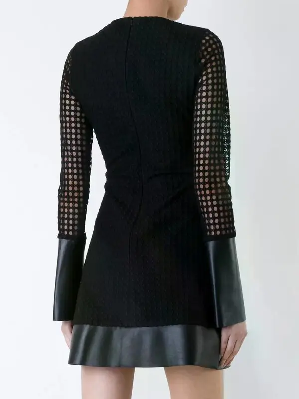 David Koma Mesh Sleeve Flared Mini Dress
