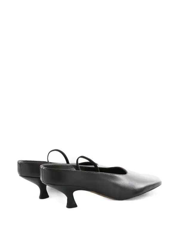 Calvin Klein Leather Mules With Cone Heel