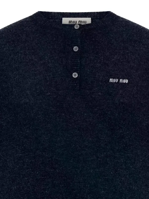 Miu Miu Button Logo-lettering Sweater