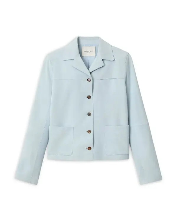 Lafayette 148 New York Notch Lapel Patch Pocket Jacket - Glacier Blue