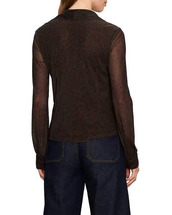Sanctuary Fitted Mesh Top - Espresso