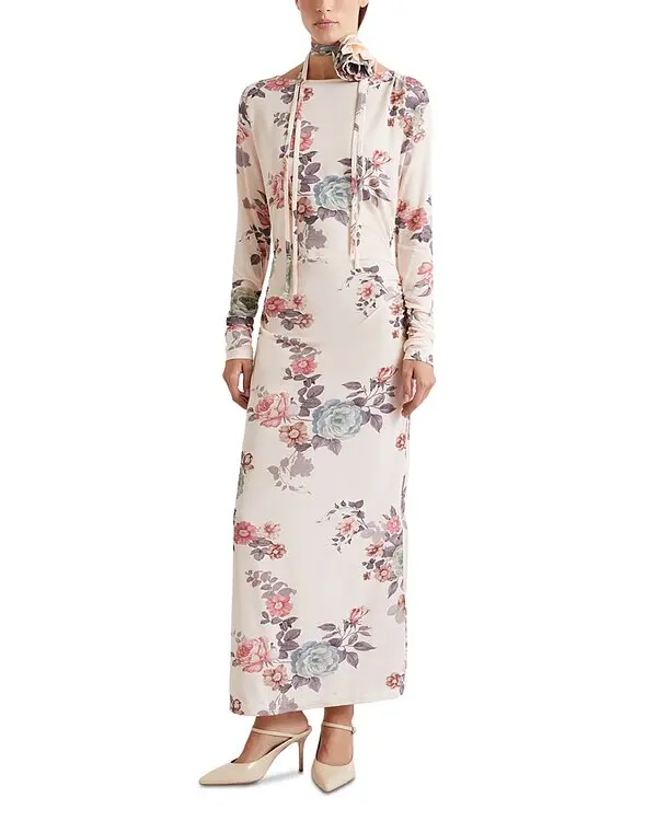 Marella Rosette Neck Maxi Dress