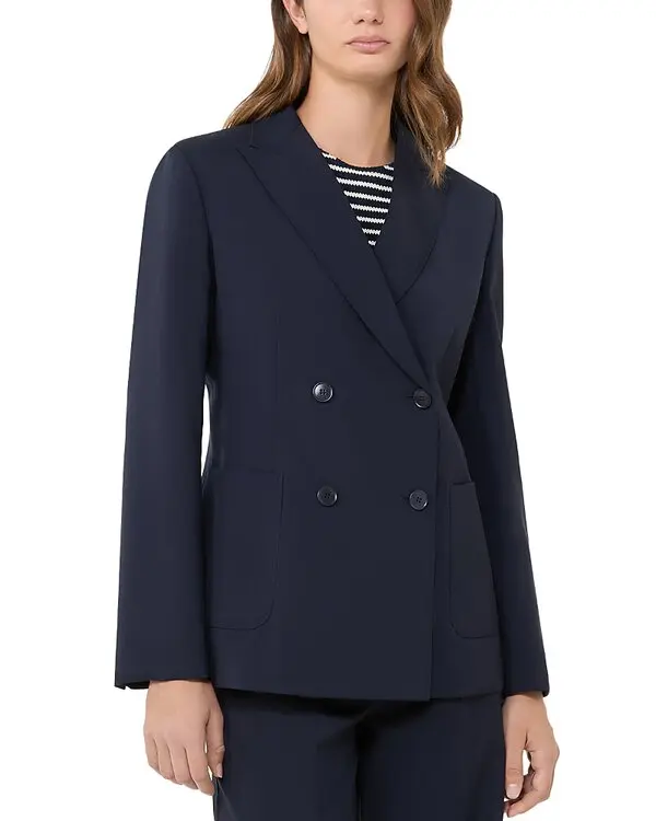 Max Mara Wkdzinnia Double Breasted Blazer - Navy