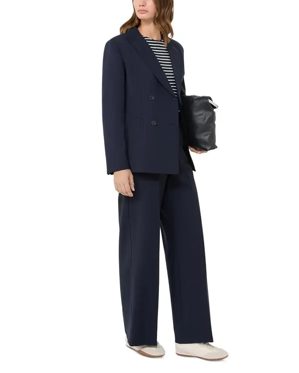 Max Mara Wkdzinnia Double Breasted Blazer - Navy