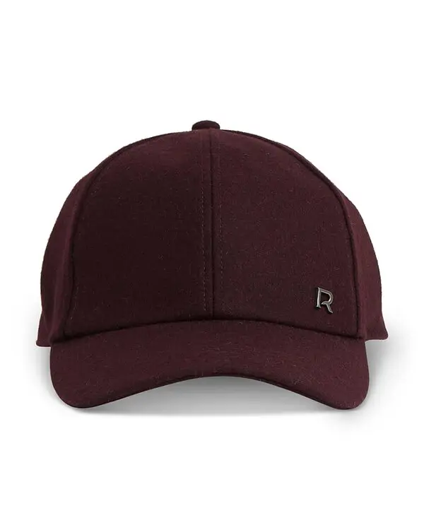 REISS Fiona Flannel Wool Blend Baseball Cap - Burgundy