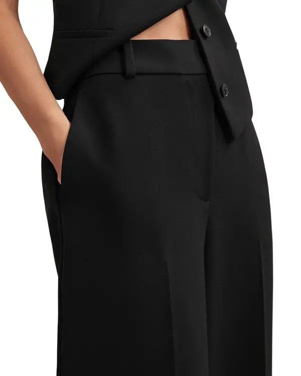 REISS Gabi Wide Leg Trousers - Black