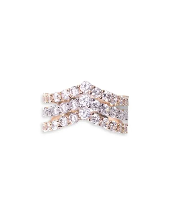 Maje Rhinestone Ring - Gold Silver