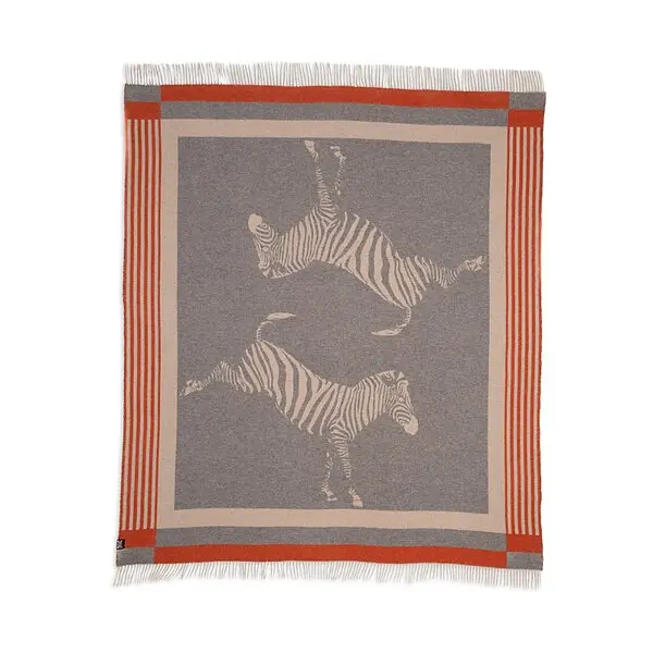 PRINCE OF SCOTS Savanna Equestrian Reversible Merino Wool Throw - Cream