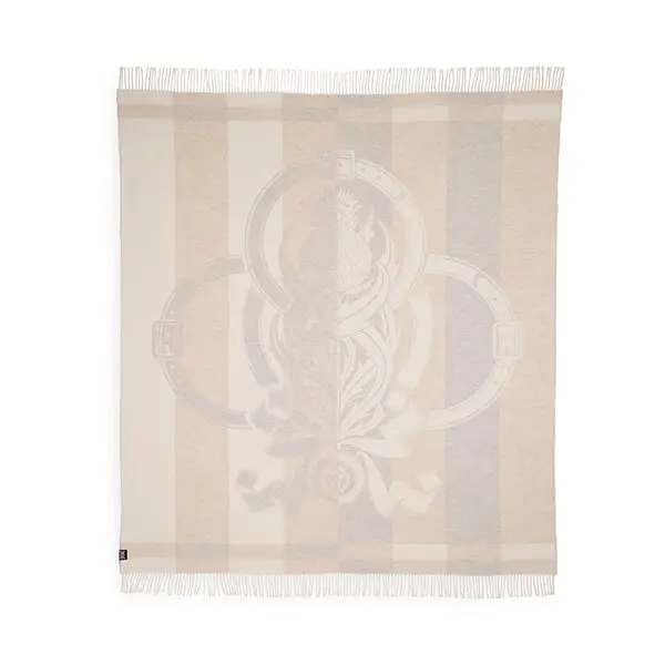 PRINCE OF SCOTS Thistle Reign Reversible Merino Wool Throw - Cream