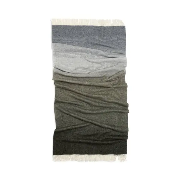 PRINCE OF SCOTS Whisper Ombre Merino Wool Throw - Moss