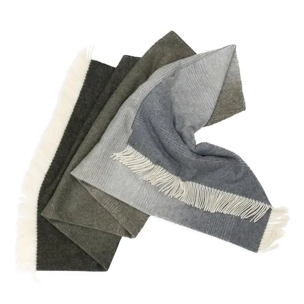 PRINCE OF SCOTS Whisper Ombre Merino Wool Throw - Moss