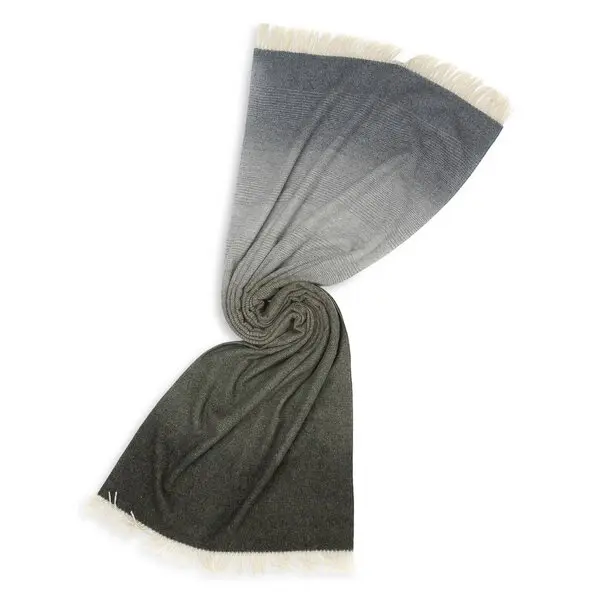PRINCE OF SCOTS Whisper Ombre Merino Wool Throw - Moss