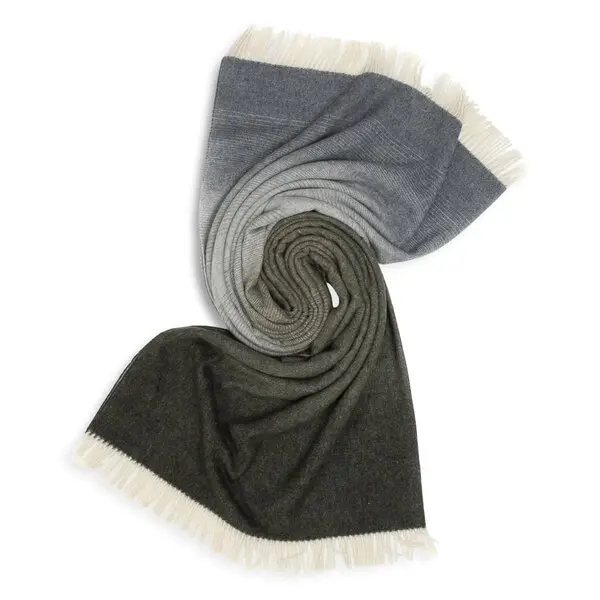 PRINCE OF SCOTS Whisper Ombre Merino Wool Throw - Moss