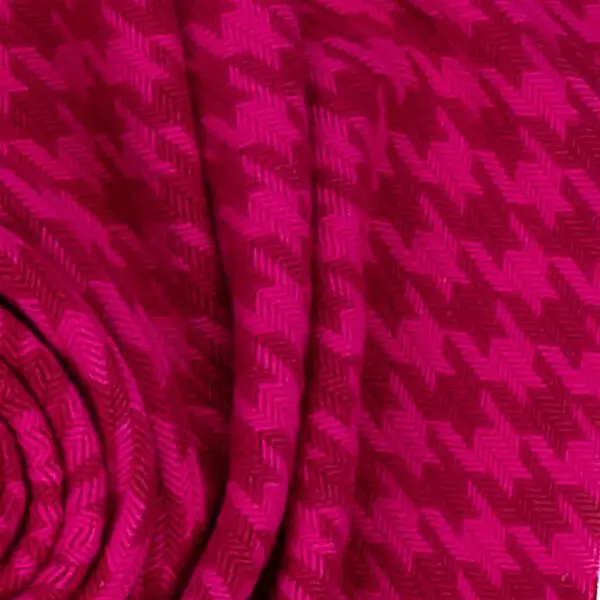 PRINCE OF SCOTS Houndstooth Naturally Weighted Wool Throw - Pink