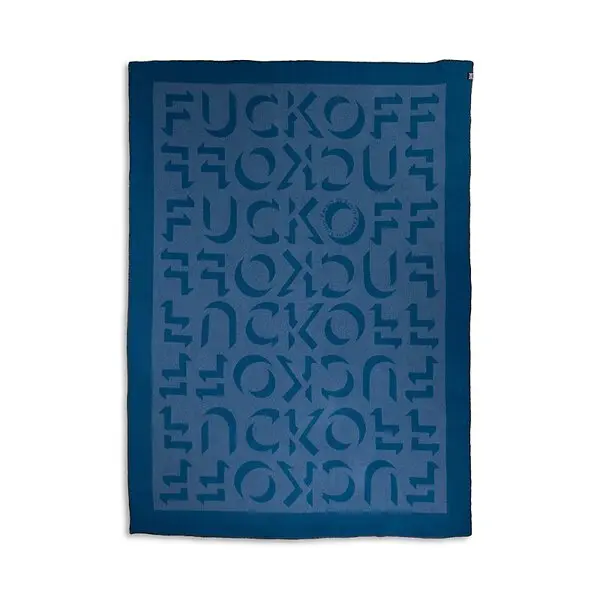 PRINCE OF SCOTS Expletive Merino Wool Fleece Throw - Blue
