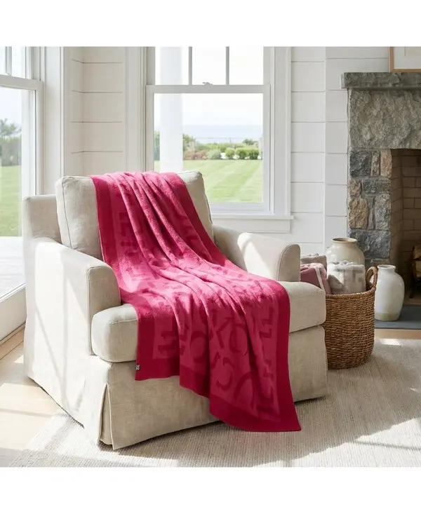 PRINCE OF SCOTS Expletive Merino Wool Fleece Throw - Pink
