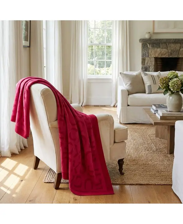 PRINCE OF SCOTS Expletive Merino Wool Fleece Throw - Pink