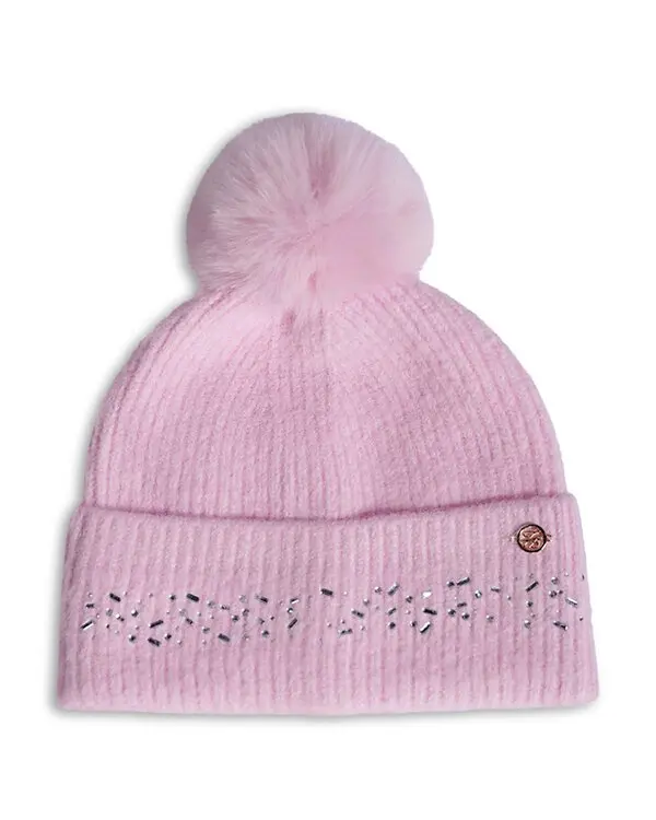 Ted Baker London Embellished Beanie And Gloves Set - Rose