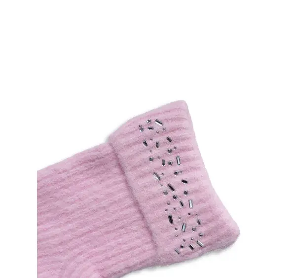 Ted Baker London Embellished Beanie And Gloves Set - Rose