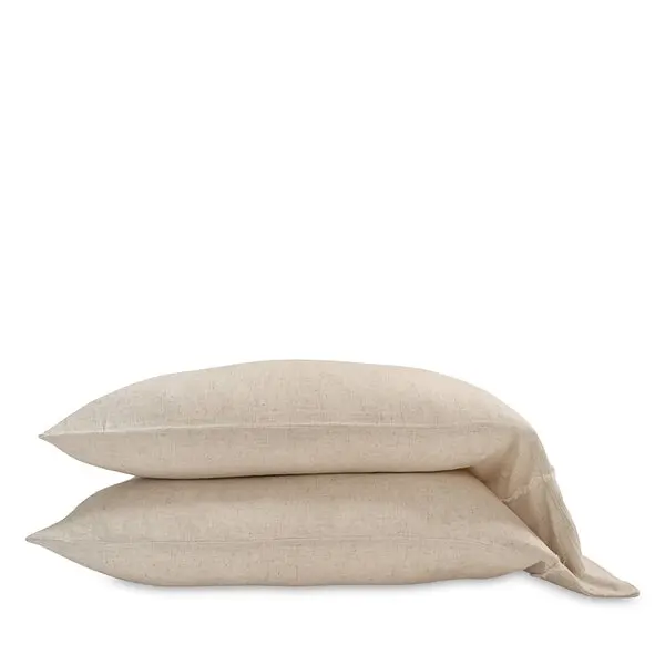 POM POM AT HOME Remi Linen Blend Frayed King Pillowcase, Set Of 2 - Natural