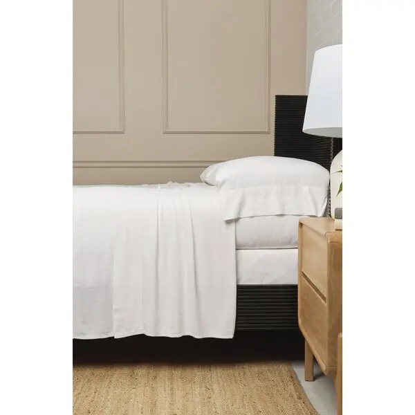 POM POM AT HOME Linen Blend Sheet Set, Queen - White