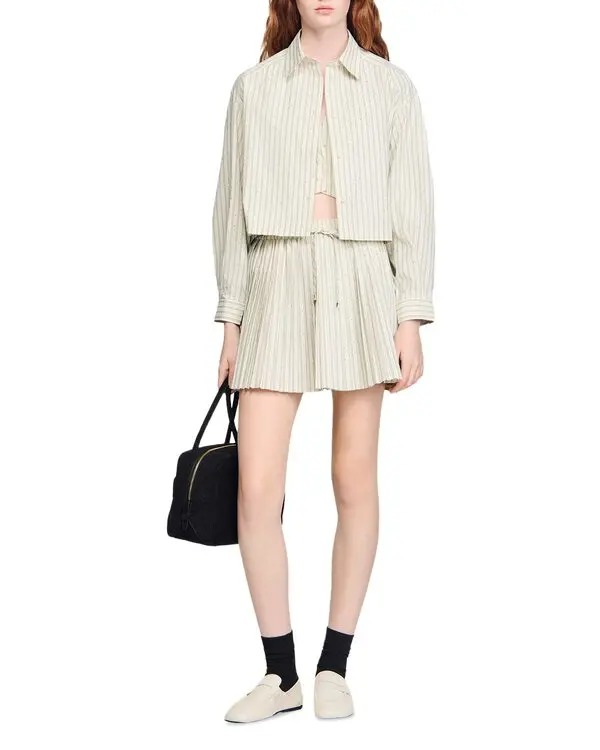 Sandro Striped Rhinestone Shirt