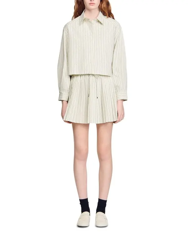Sandro Striped Rhinestone Shirt