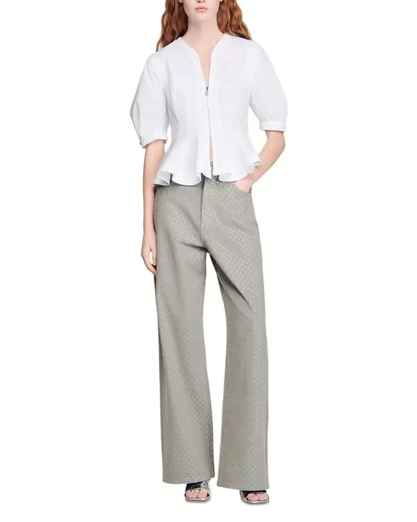 Sandro Zipped Peplum Shirt