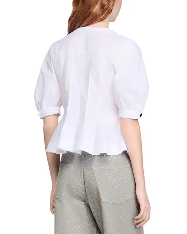 Sandro Zipped Peplum Shirt