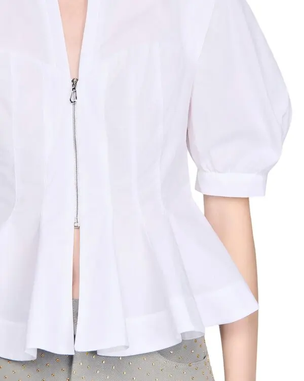Sandro Zipped Peplum Shirt